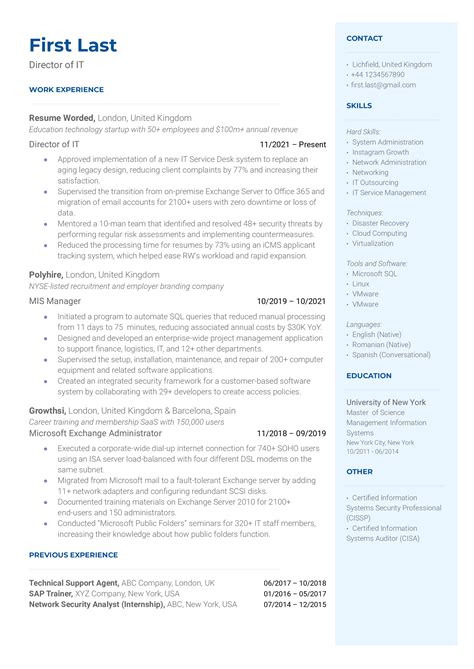 4 Technology Director Resume Examples For 2025 Resume Worded 4 Technology Director Resume Examples For 2025 Resume Worded