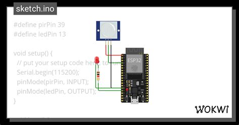 Pir Led Wokwi Esp32 Stm32 Arduino Simulator