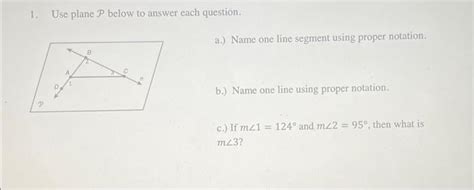 Solved Use Plane P Below To Answer Each Question A Chegg