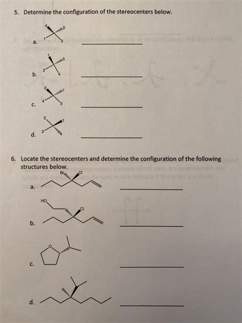 Solved 5. Determine the configuration of the stereocenters | Chegg.com