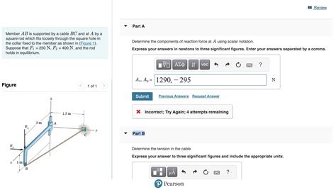 Solved Member Ab Is Supported By A Cable Bc And At A By A