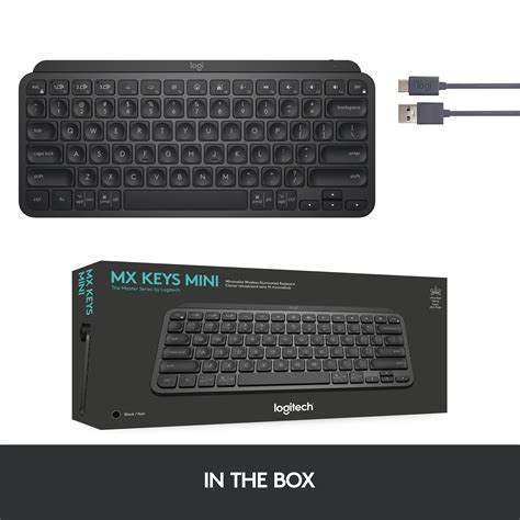 Logitech MX Keys Mini TKL Wireless Bluetooth Scissor Keyboard With Backlit Keys Black