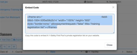 Embed Upcoming Classes On Your Website Pectora