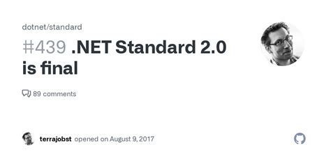 Net Standard 20 Is Final · Issue 439 · Dotnetstandard · Github