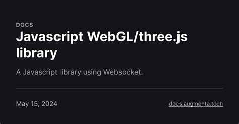 Javascript Webglthreejs Library