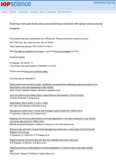 Pdf Exploring Multi Scale Forest Above Ground Biomass Estimation With Optical Remote Sensing