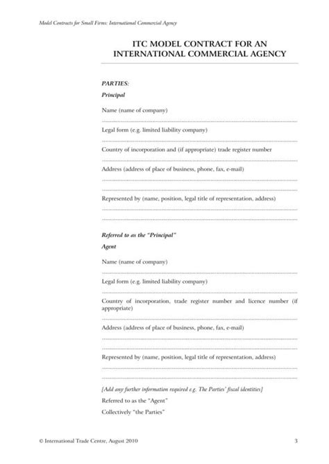 Model Management Contract Template 10 Agent Contract Samples And