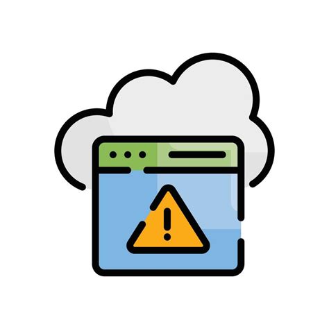 Server Error Vector Outline Filled Icon Cloud Computing Symbol EPS File Vector Art