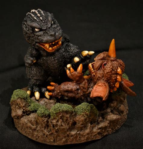 Godzilla Vs Baragon Chibi Style By Legrandzilla On Deviantart