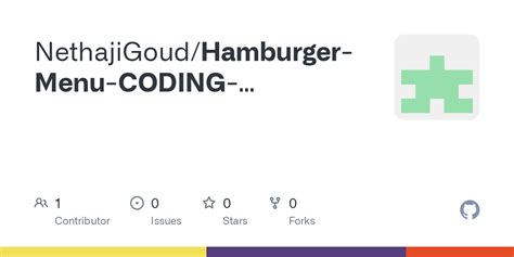 GitHub NethajiGoud Hamburger Menu CODING PRACTICE React Js