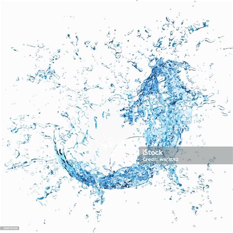 3d 맑고 푸른 물이 흩어져 있고 물이 튀고 흰색 배경에 격리되어 있습니다 3d 렌더링 일러스트레이션 물에 대한 스톡 사진 및 기타 이미지 Istock