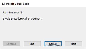 How To Fix Run Time Error Invalid Procedure Call Or Argument Excel