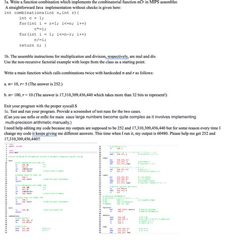 Solved 1a ﻿write A Function Combination Which Implements