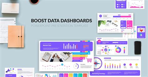 boost data dashboards powerpoint presentation incl agency and catch envato