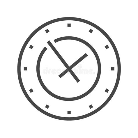 Clock Thin Line Icon Time Vector Illustration Isolated On White Dial Outline Style Design