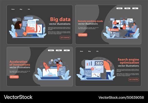 Digital Business Suite Analyzing Big Data Vector Image