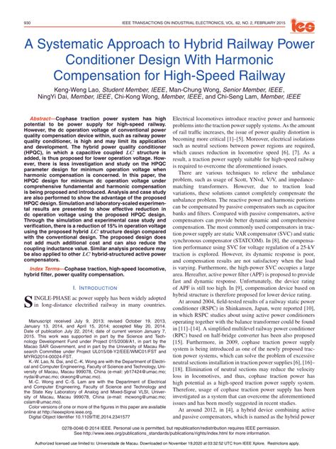 Pdf A Systematic Approach To Hybrid Railway Power Conditioner Design