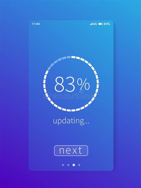 Progress Screen Mobile Interface Ui Vector Stock Vector Illustration Of Completion Internet