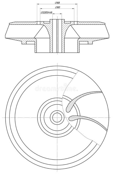 Wheel Sketch With Span And Section Stock Vector Illustration Of Span Drawing