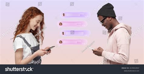 2 018 Man Sending A Text Message To Woman Stock Photos Images Photography Shutterstock