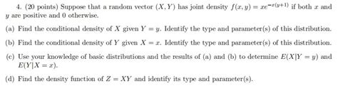 Solved 20 ﻿points ﻿suppose That A Random Vector Xy ﻿has