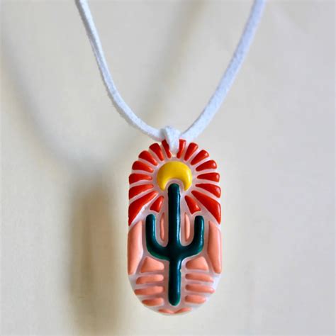 Daisy Lazy Creations Cactus Necklace Orange Hipicon