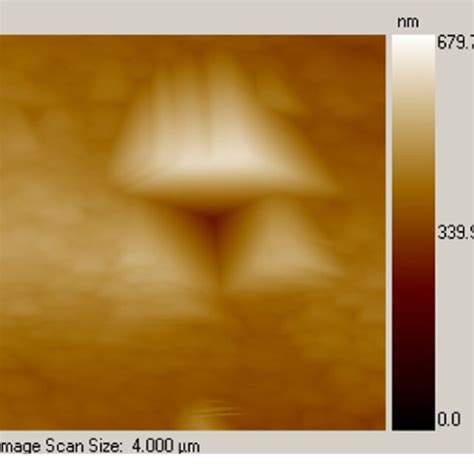 Image Of Nanoindentation Test By Berkovich Pyramid Shaped Tip Indenter