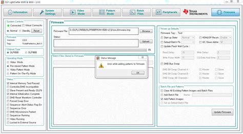 Updating Firmware Error In Dlp Lightcrafter 6500evm Dlp Products