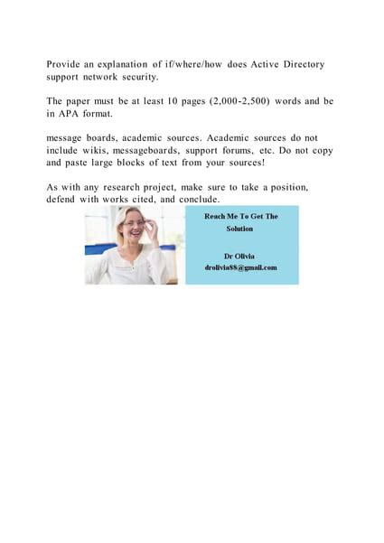 Provide An Explanation Of Ifwherehow Does Active Directory Support Docx