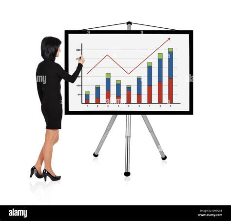 Woman Drawing Graph Stock Photo Alamy