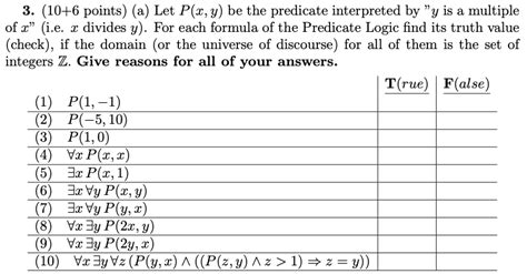 Solved Points A Let P X Y Be The Predicate Chegg