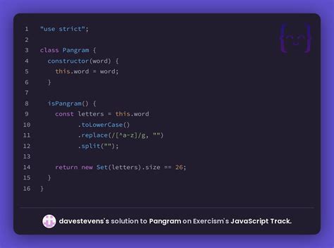 Davestevenss Solution For Pangram In Javascript On Exercism