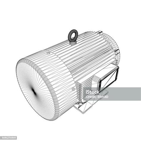 흰색 배경에 전기 모터 아이콘입니다 와이어프레임 엔진 전력 전기 와이어프레임 발전기 모터 벡터 컬러 웹 아이콘입니다 창의적인 일러스트레이션 디자인 인포그래픽에 대한 아이디어