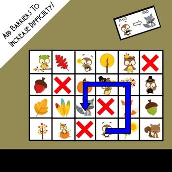 Thanksgiving Coding Mat For Bee Or Code Go Robot Mouse TpT