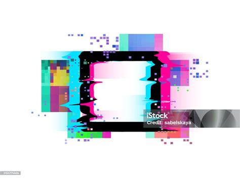 다채로운 글리치와 디지털 노이즈 효과 동적 기하학적 모양과 픽셀 벡터 추상 일러스트 레이 션을 가진 광장 글리치 이미지 기법에