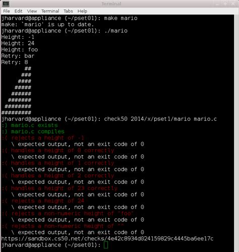 pset1 check50 error mario works but fails check50 r cs50