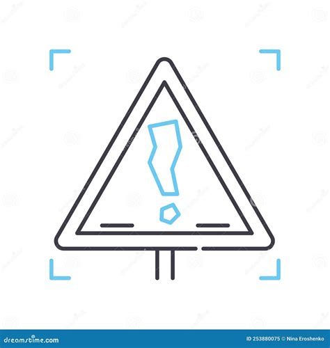 Warning Sign Line Icon Outline Symbol Vector Illustration Concept