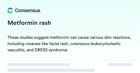 Metformin Rash Consensus Academic Search Engine