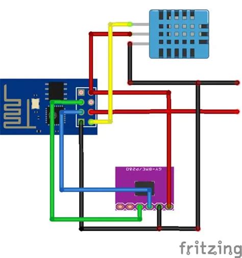 Eine Weitere Arduino Wetterstation Esp 01 And Bmp280 And Dht11 And Onewire Gunook Implementierung