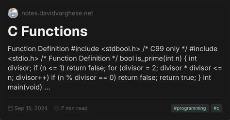 c functions
