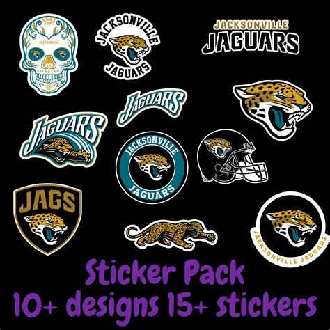 Jacksonville Jaguars Sticker Pack Hydroflask Decal Laptop Decal