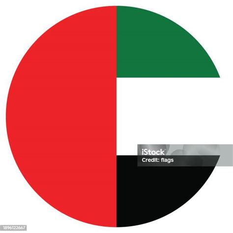 아랍 에미리트의 국기 플래그 아이콘입니다 표준 색상 원 아이콘 플래그입니다 3d 일러스트레이션입니다 컴퓨터 일러스트레이션 디지털 일러스트레이션 벡터 일러스트 레이 션입니다