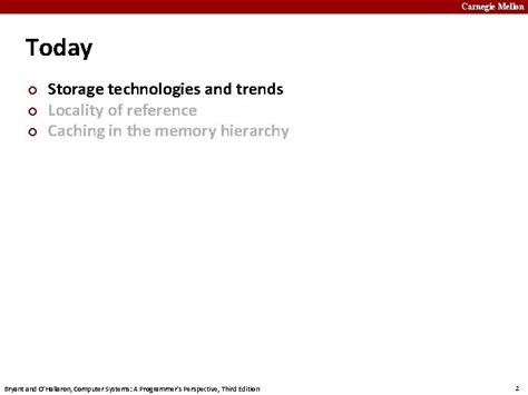 Carnegie Mellon The Memory Hierarchy 15 213 Introduction