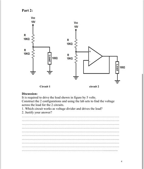 solved part 2 circuit 1circuit 2discussion it is required to