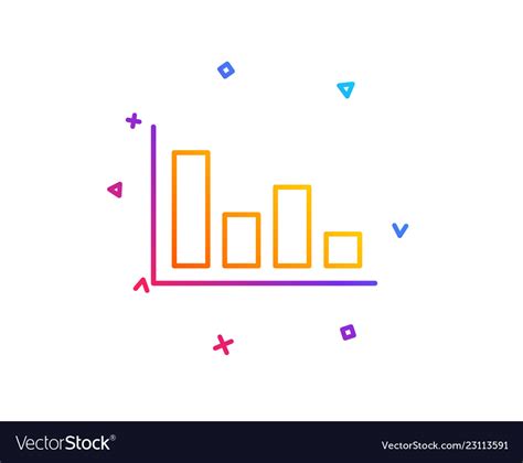 Histogram Chart Line Icon Financial Graph Vector Image