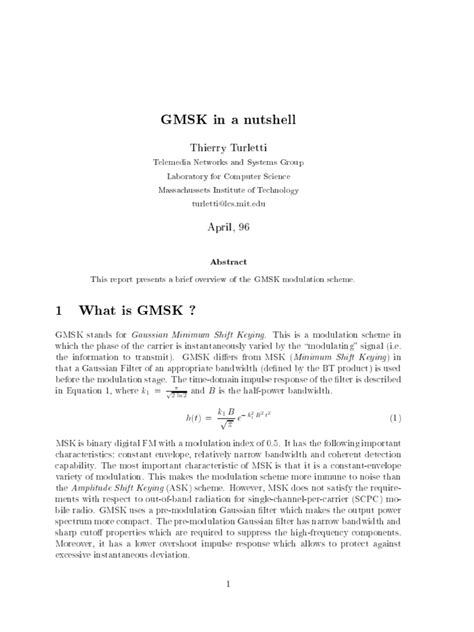 Gmsk Pdf Modulation Frequency Modulation