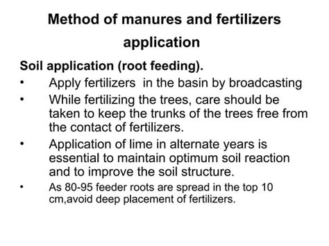 Manuring And Fertilization Of Citrus Ppt