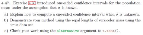 [solved] 4 47 Exercise 4 30 Introduced One Sided Confide