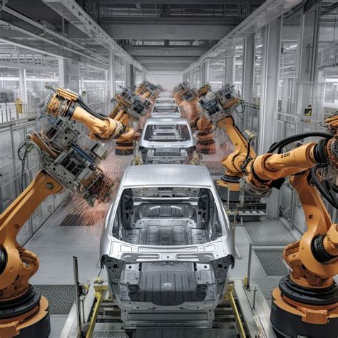 Automobile Assembly Line Production Stock Illustration Illustration Of Computer Busy 275305073