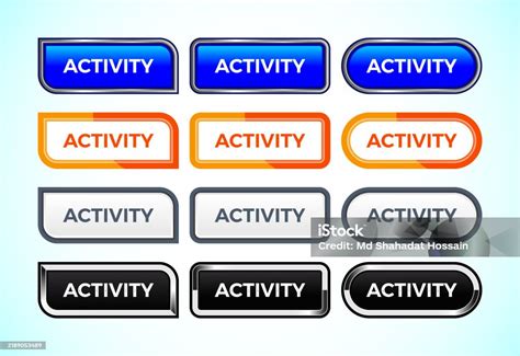 다양한 모양과 색상의 활동 버튼 세트 모바일 앱 및 웹사이트 Ui 디자인에 적합합니다 0명에 대한 스톡 벡터 아트 및 기타 이미지 0명 가상현실 광고 Istock